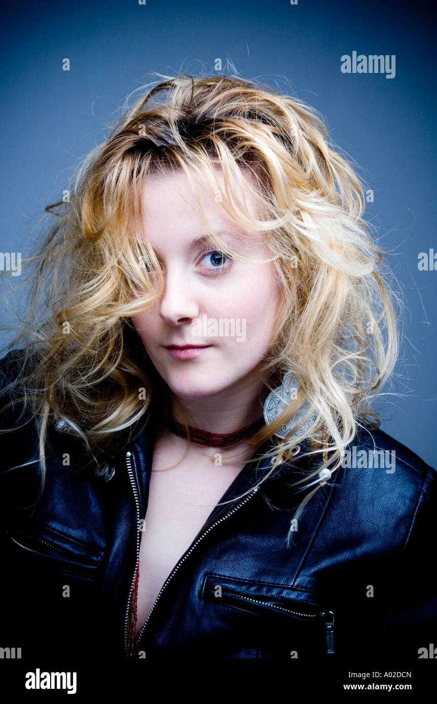 blonde haired young irish hippy-ish model in studio Stock Photo - Alamy