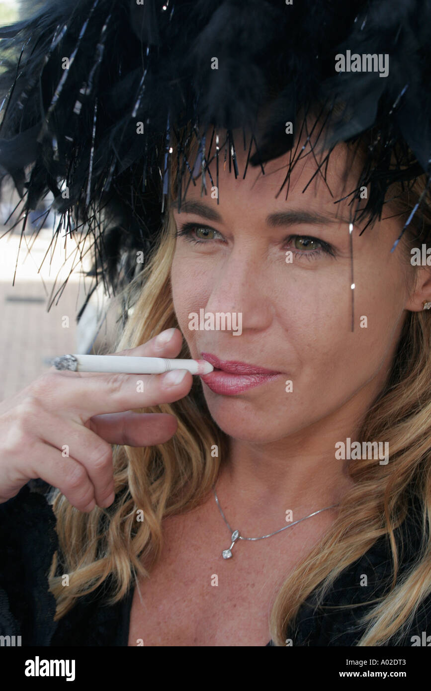 Hispanic lady smoking hi-res stock photography and images - Alamy