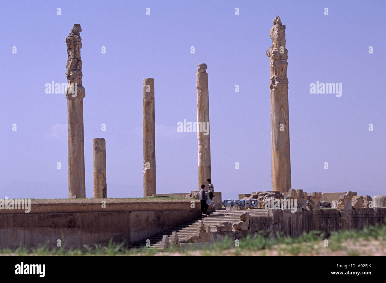 Huge pillars at Persepolis, ancient capital city of the Persian Empire ...