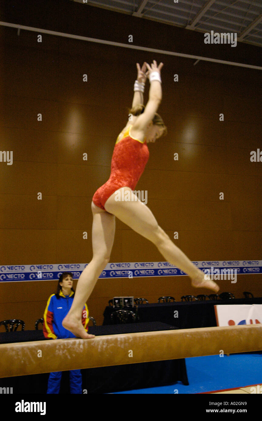 Sandra Izbasa member of the Romanian Artistic Gymnastics team training ...