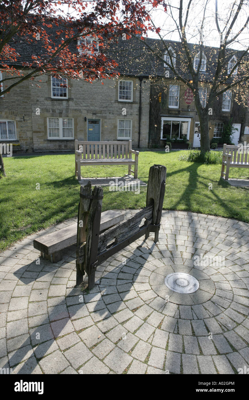 The Old Stocks on the Green at Stow on the Wold, its the highest town ...