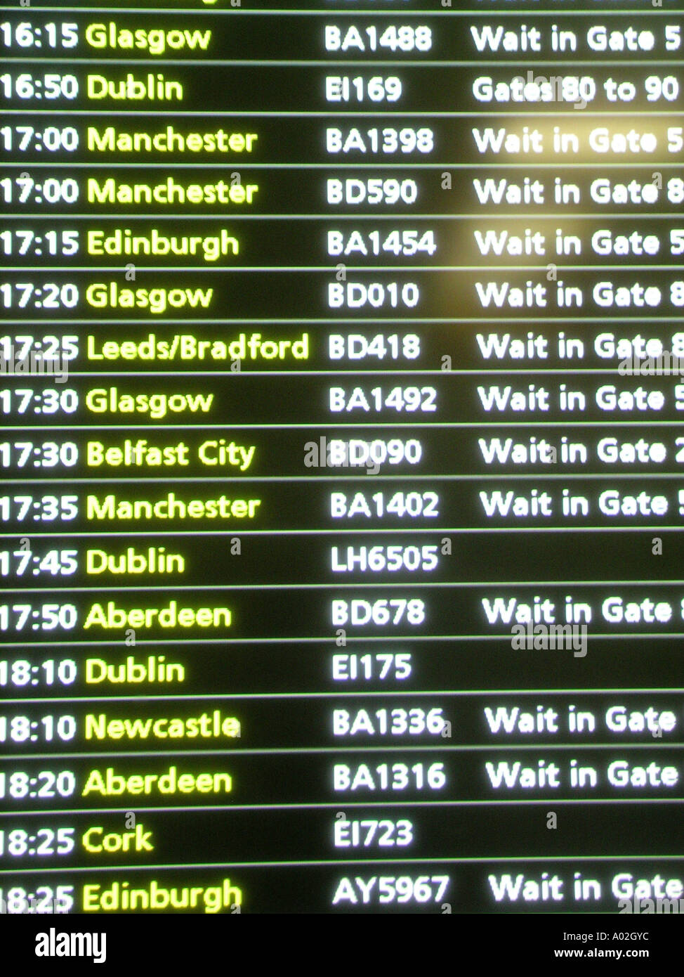 information / destination board at airport Stock Photo - Alamy