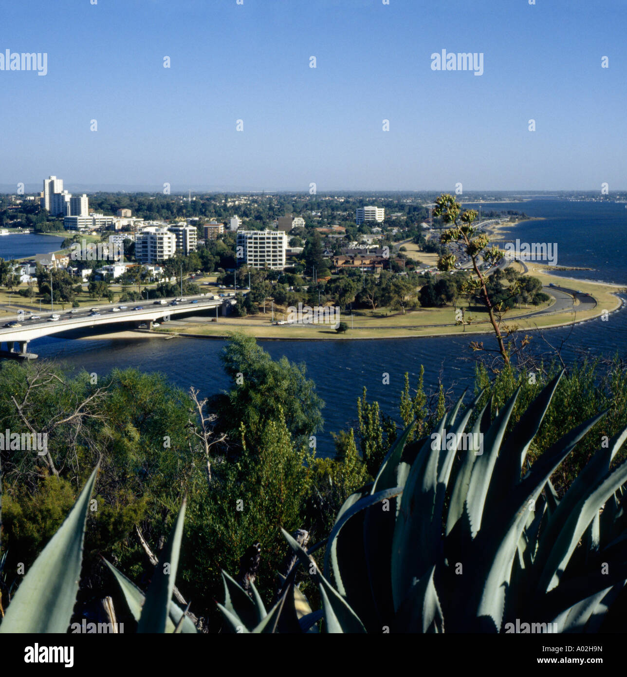 South Perth City skyline from King s Park Western Australia Stock Photo ...