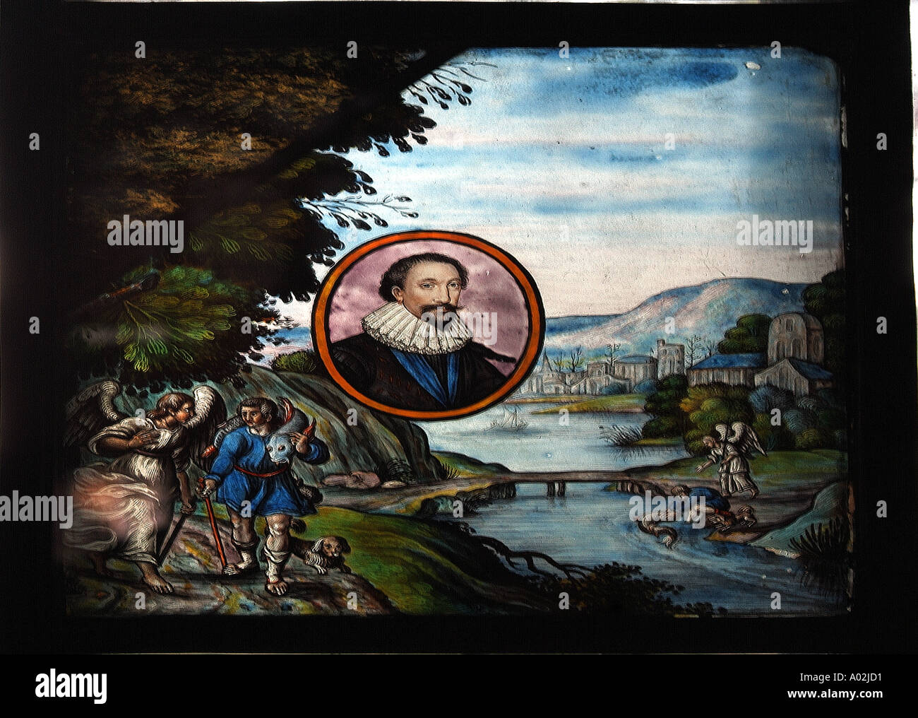 Stained glass window in Duke Humfreys in the Bodleian Stock Photo - Alamy