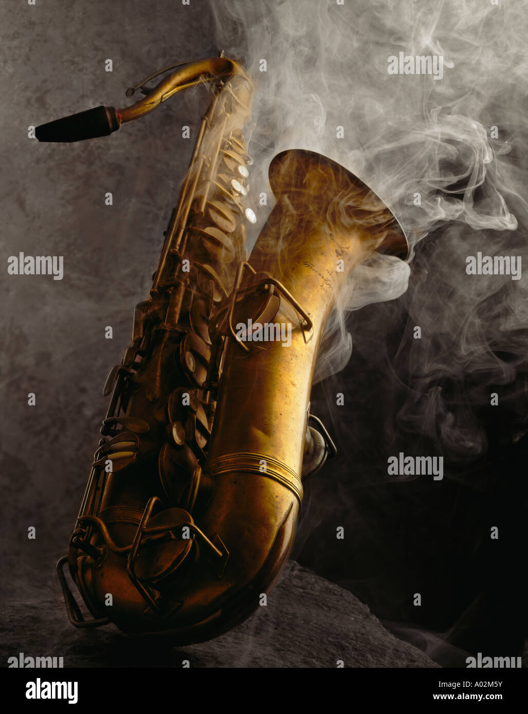 Smoking Saxophone 02 Stock Photo - Alamy
