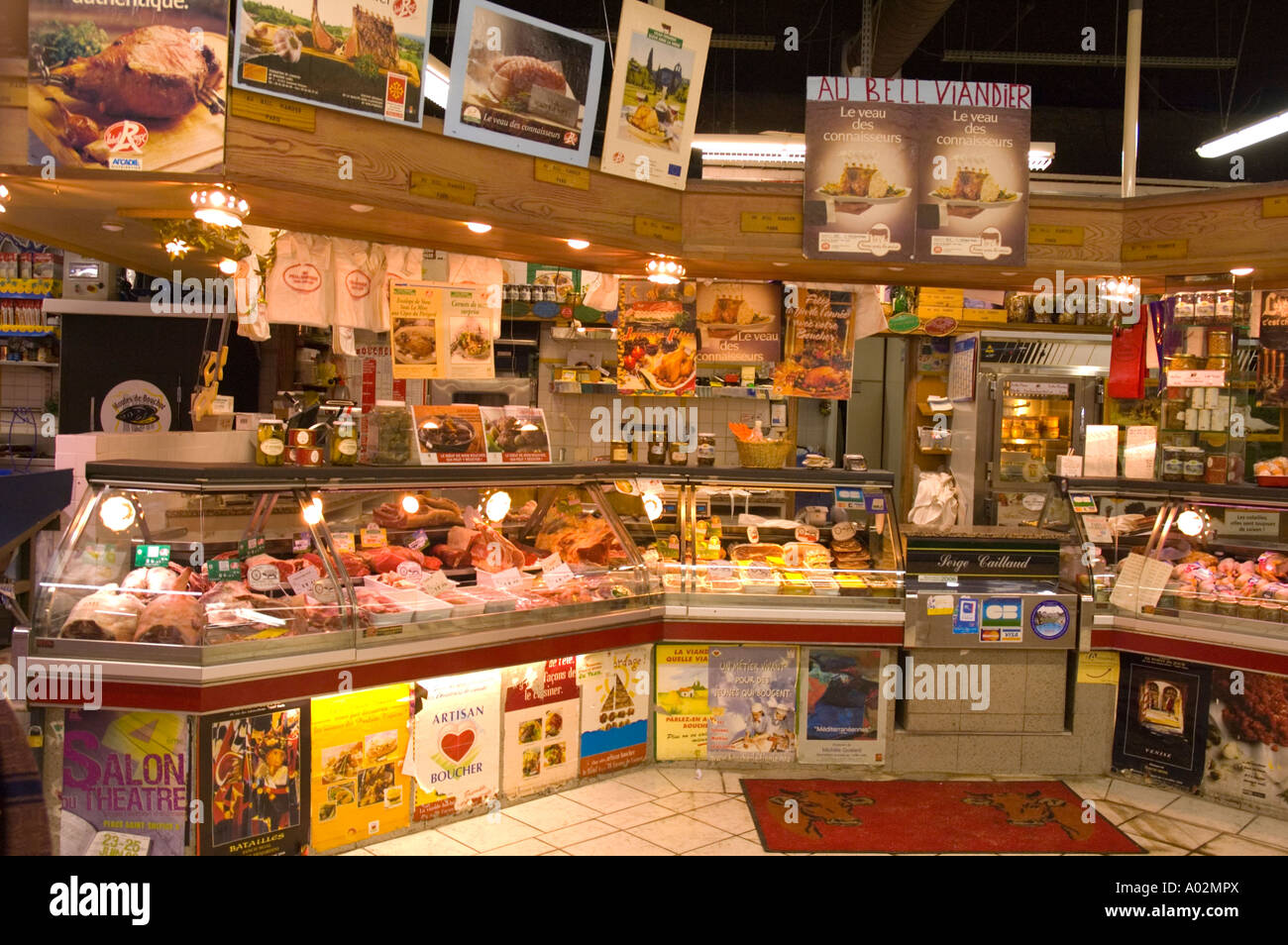 St Germain covered market in Paris the capital of France EU Stock Photo ...