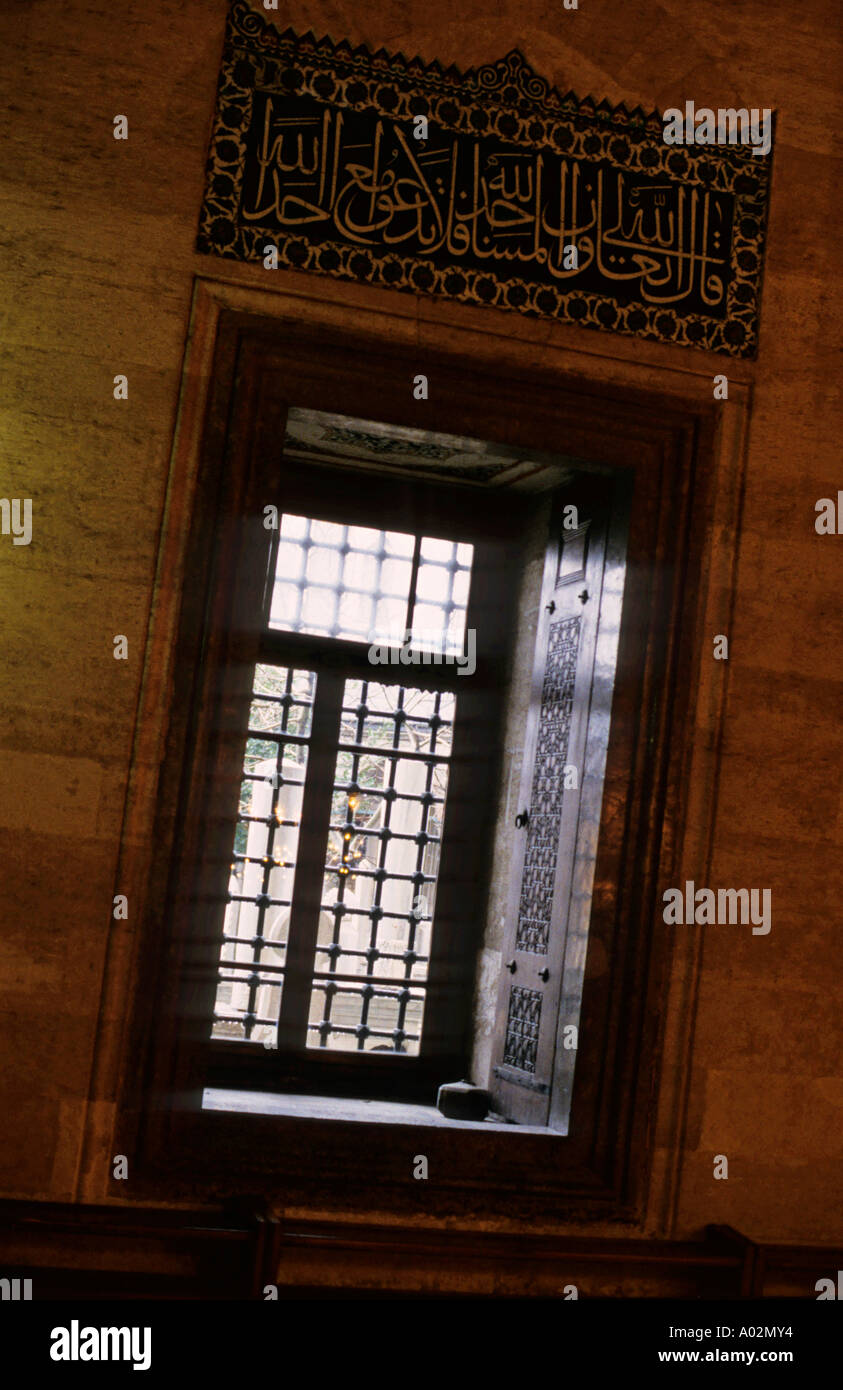 Turkey Istanbul Window Inside Soleiman The Magnificent Mosque Stock ...