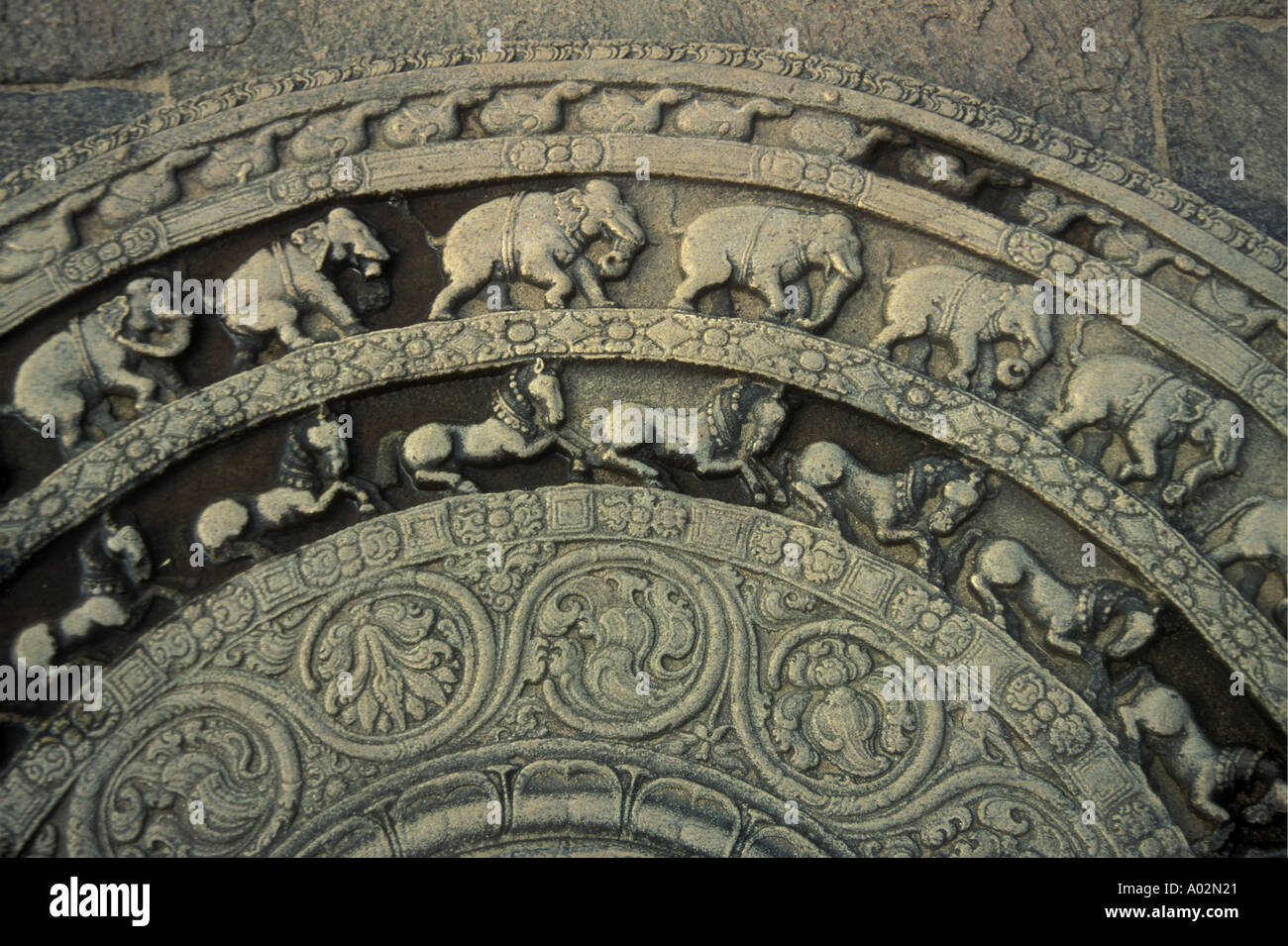 The 'sandakada pahana' moonstone sculpture in the ancient capital of ...