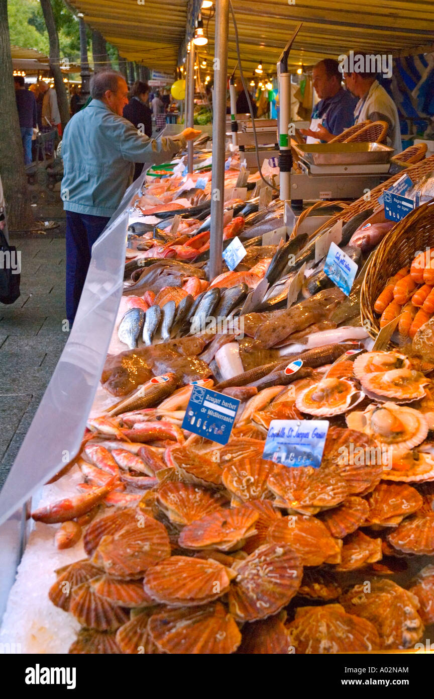 Seafood at Bastille market Paris France EU Stock Photo - Alamy