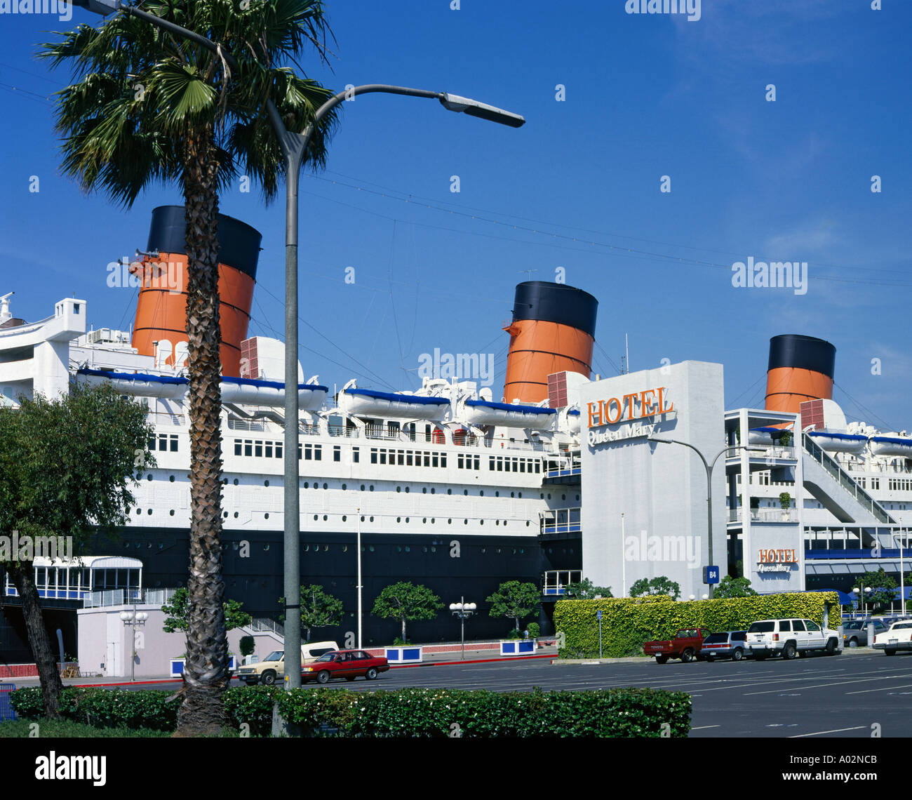 Side on entrance view showing the three huge red funnels of old ...