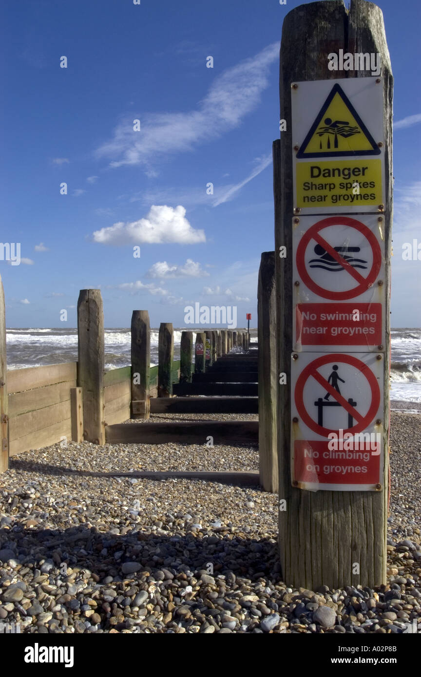 Groynes on the shingle beach at Southwold in Suffolk Photograph Jason ...