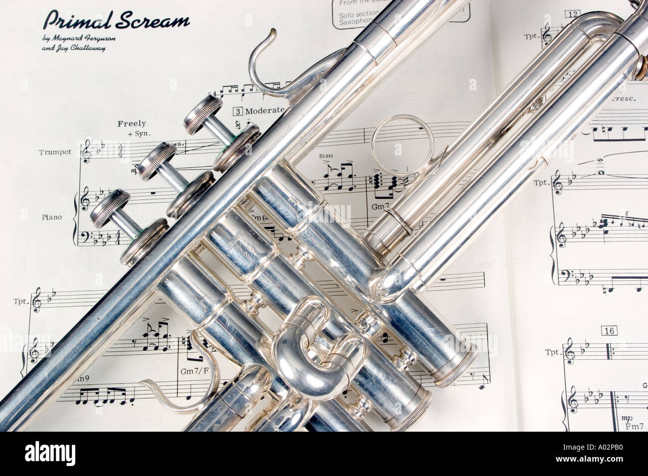 Brass trumpet sheet music hi-res stock photography and images - Alamy