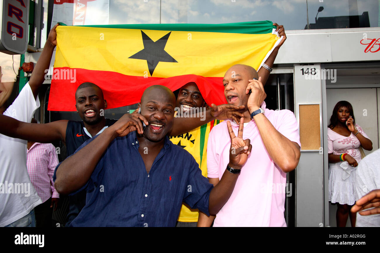 Ghanaian fans celebrate their first ever World Cup Finals victory over ...