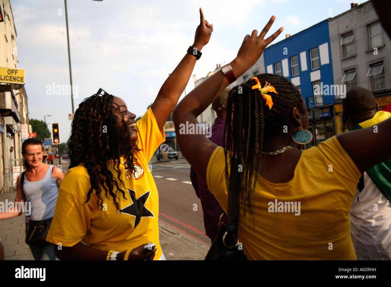 Ghanaian fans celebrate their first ever World Cup Finals victory over ...