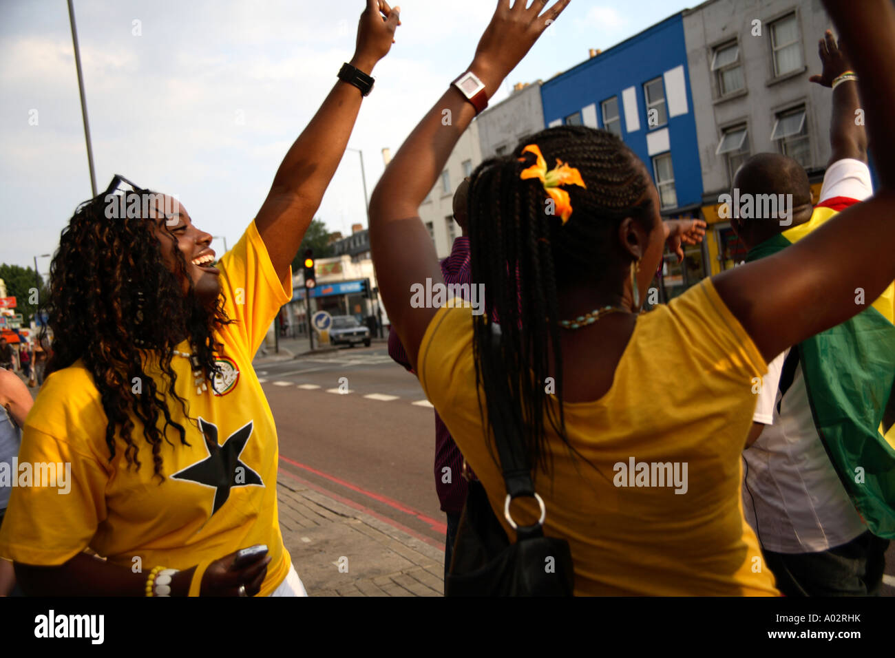 Ghanaian fans celebrate their first ever World Cup Finals victory over ...