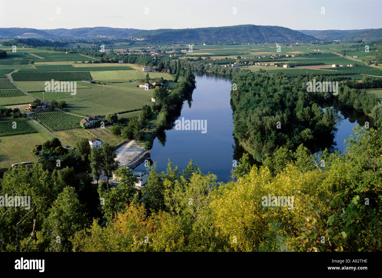France The River Lot Valley From Belaye Village And The Cahors ...