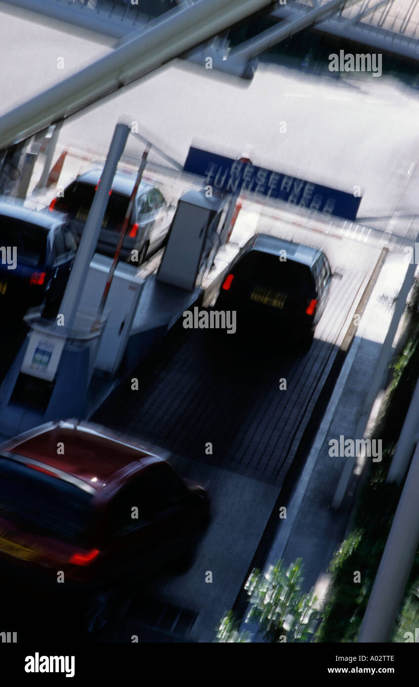 Cars Entering A Freeway At A Toll Bridge Stock Photo - Alamy