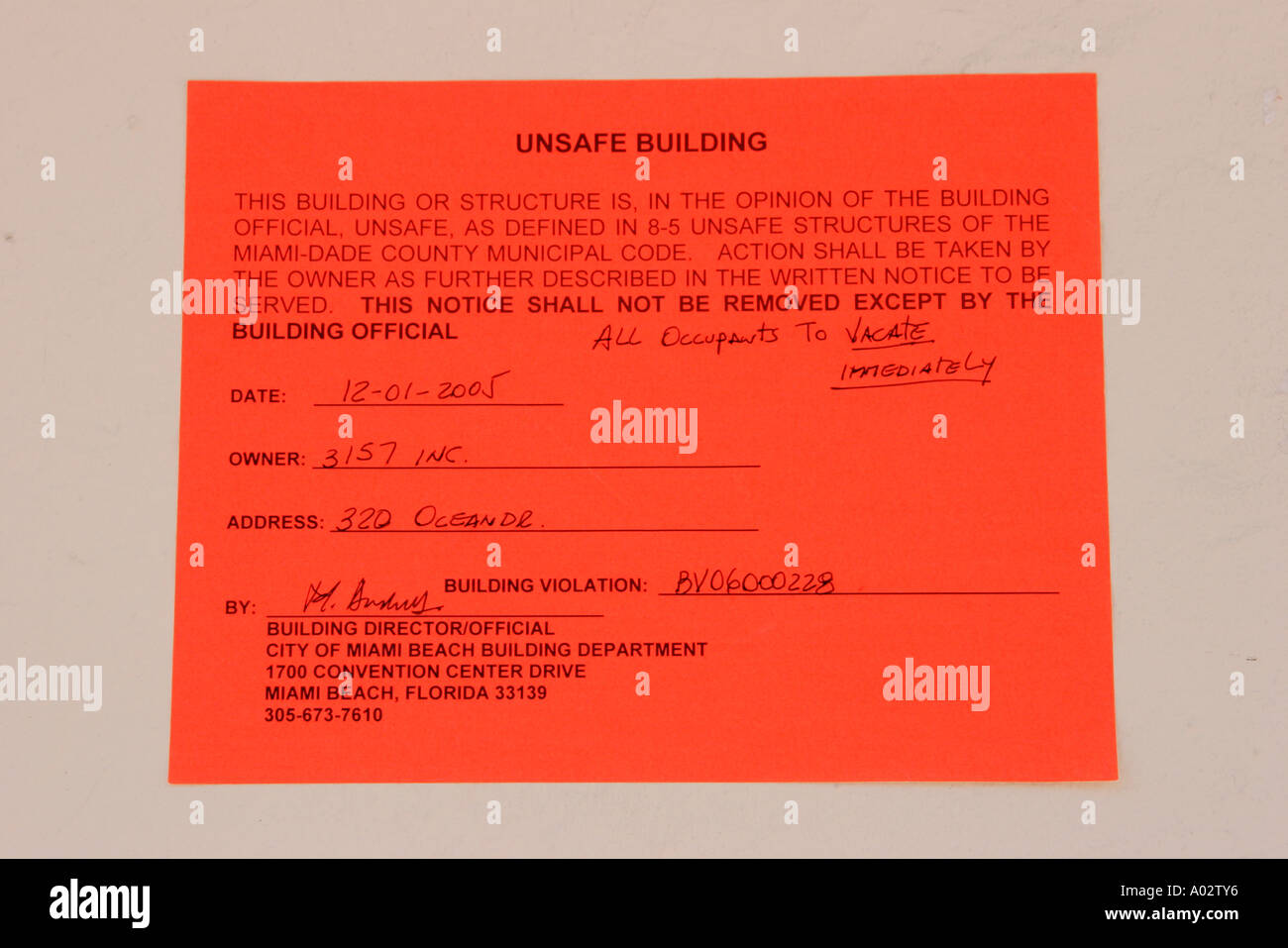 Miami Beach Florida,Ocean Drive,red warning sign,information,warning ...