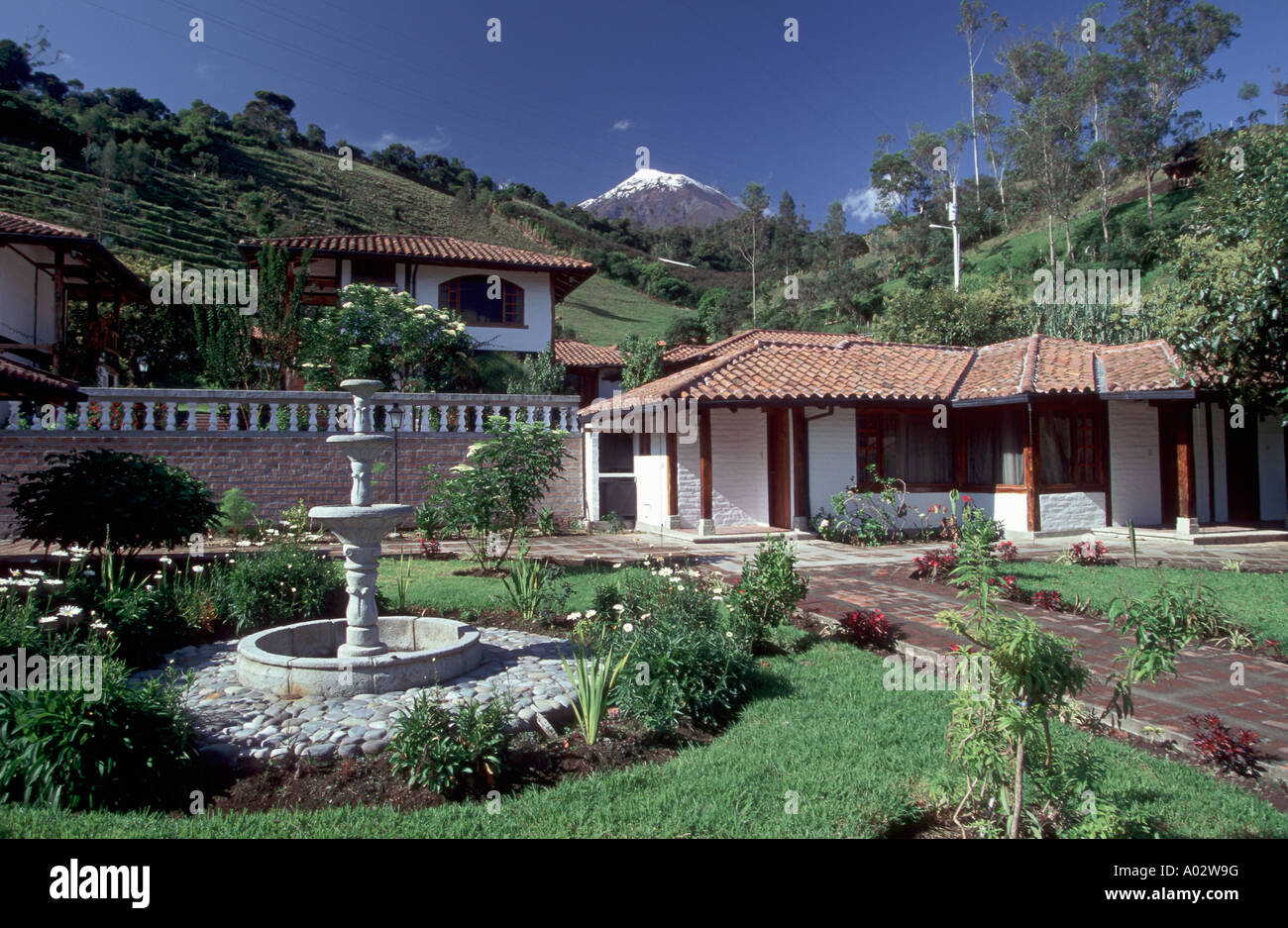 Villa Resort and Volcano near Banos and Tungurahua Volcano, Andes ...