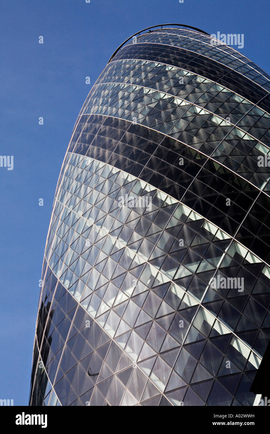 The Gherkin building home to Swiss Re Stock Photo - Alamy