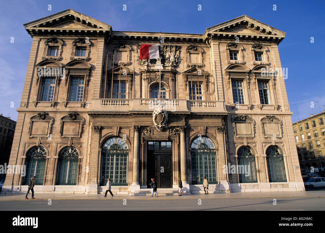 France marseille town hall at sunset on the vieux port Stock Photo - Alamy