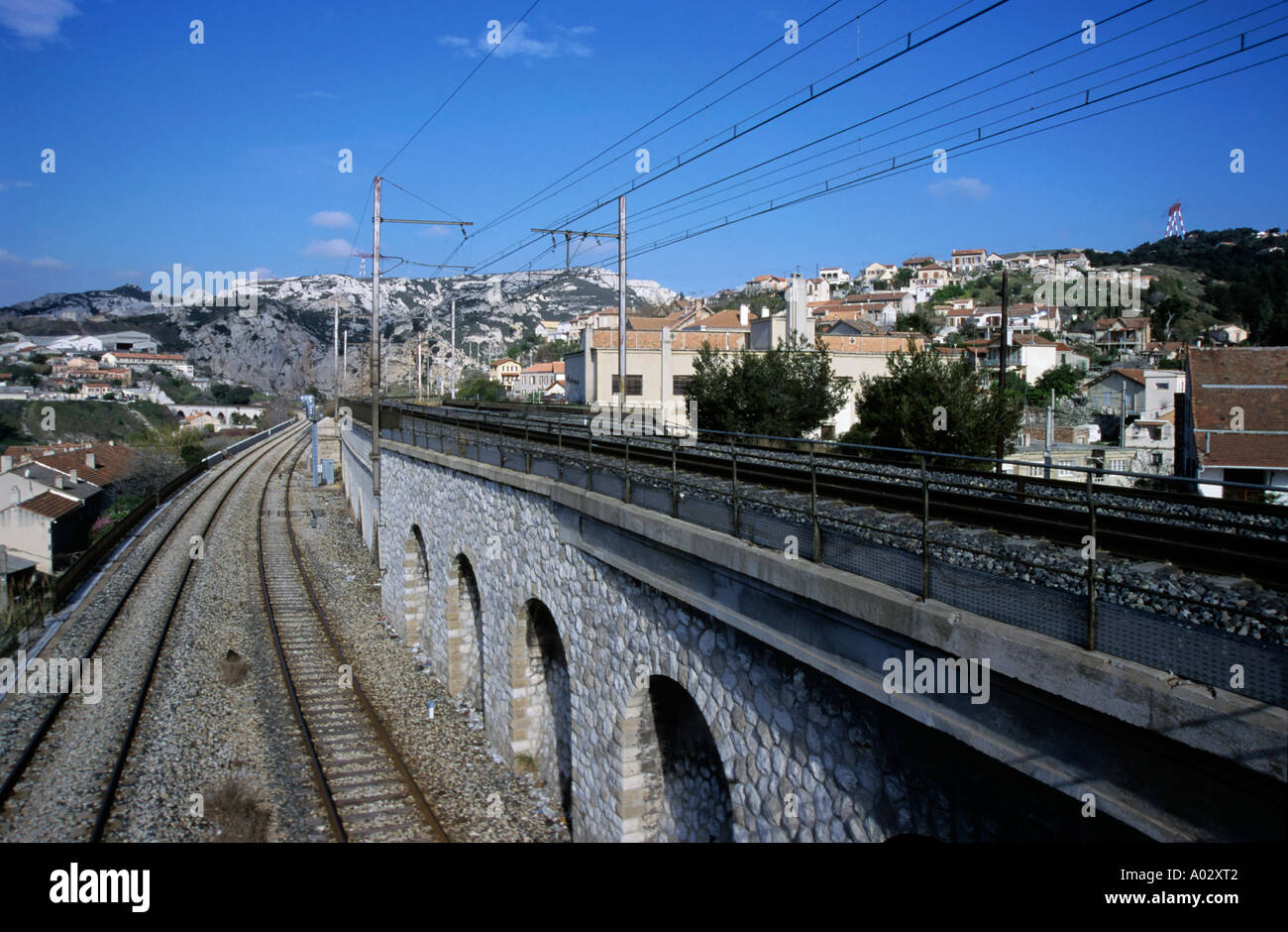 Marseille Estaque District Surroundings Train Railways Bridge Stock ...