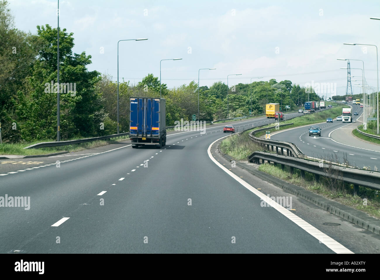 Drivers eye view of the A1 road in the uk Stock Photo - Alamy