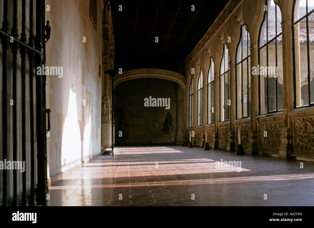 Spain Salamanca Columns And Corridor Inside The Popes University Stock ...