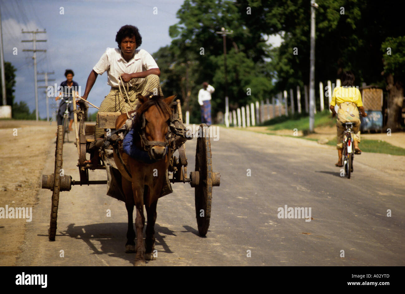 Man Riding A Horse Cart Stock Photo - Alamy