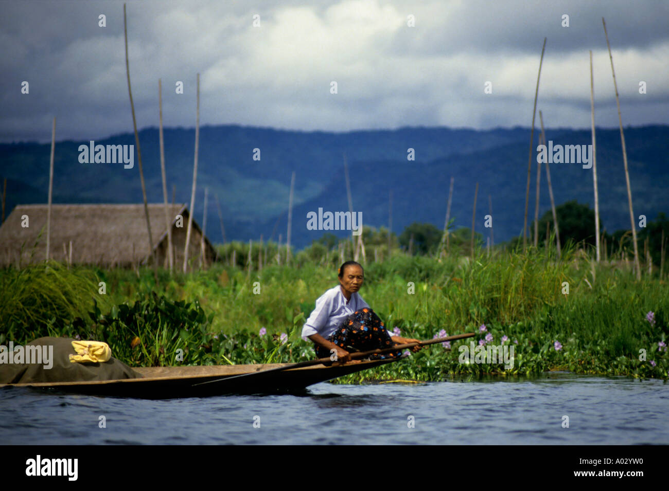Woman Riding A Boat Stock Photo - Alamy