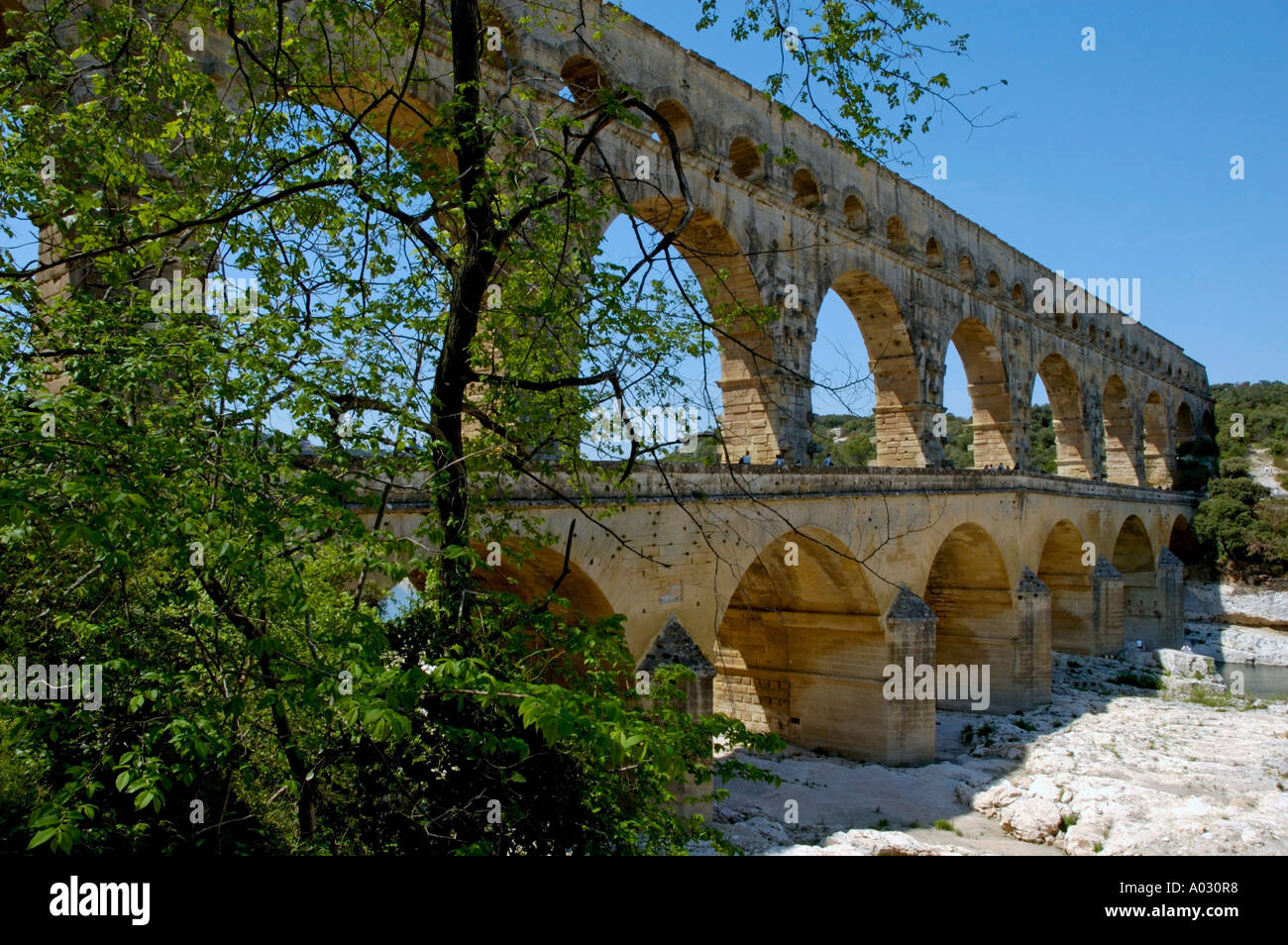 France Provence The Pont Du Gard Roman Bridge Stock Photo - Alamy