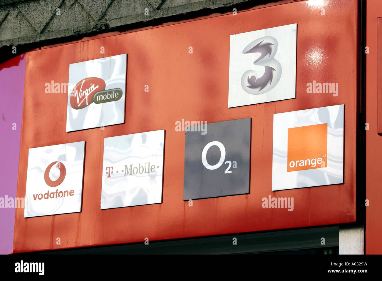 mobile phone company logos Stock Photo - Alamy