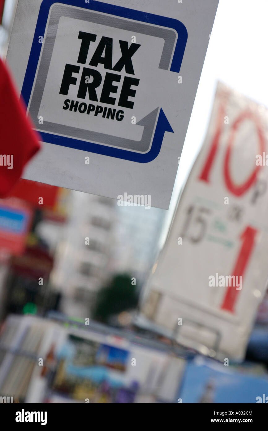 tax free shopping sign on Oxford Street London UK Stock Photo - Alamy