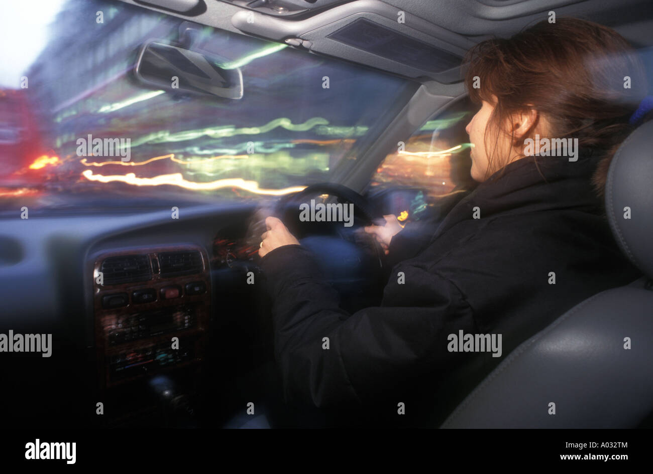 Woman driving car right hand drive hi-res stock photography and images ...