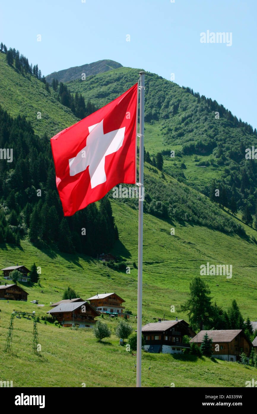 Swiss chalets flag hi-res stock photography and images - Alamy