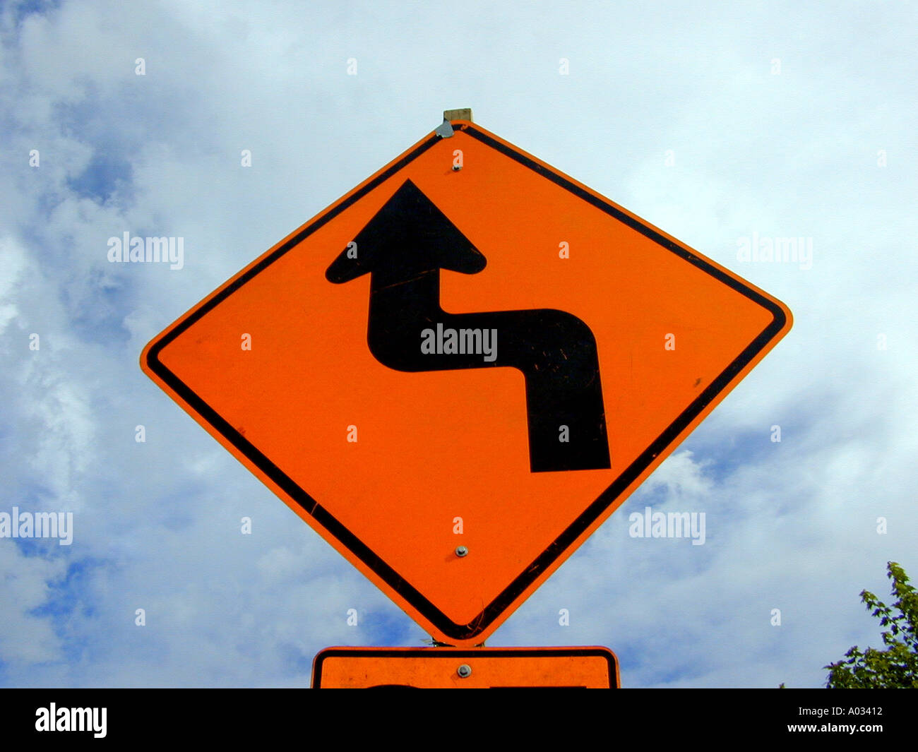 Traffic sign indicating curves in road Digital photo by Doug Wilson ...