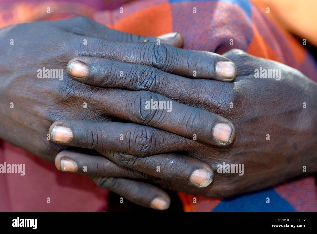 Close up of connected fingers of Samburu woman Kenya Stock Photo - Alamy