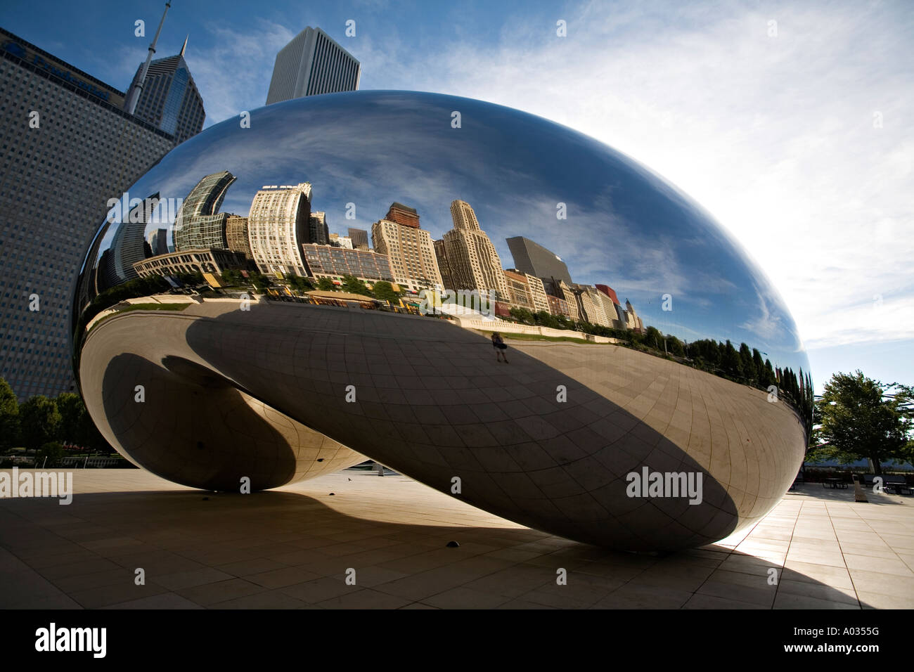 ILLINOIS Chicago Cloud Gate sculpture in Millennium Park in early ...