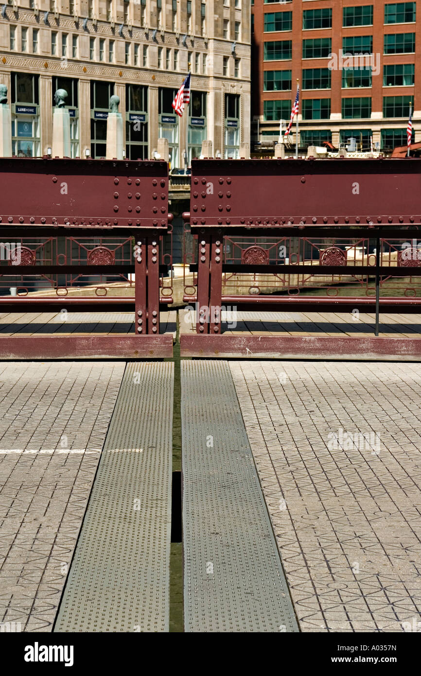 ILLINOIS Chicago Joint in floor of movable bridge over Chicago River ...