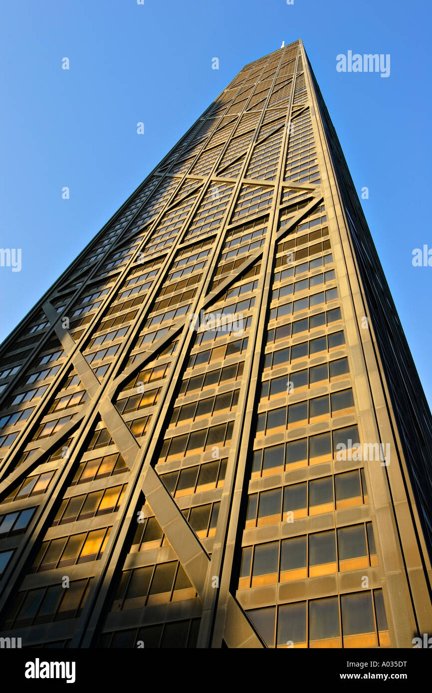 ILLINOIS Chicago View up side of Hancock Building X beams for support ...