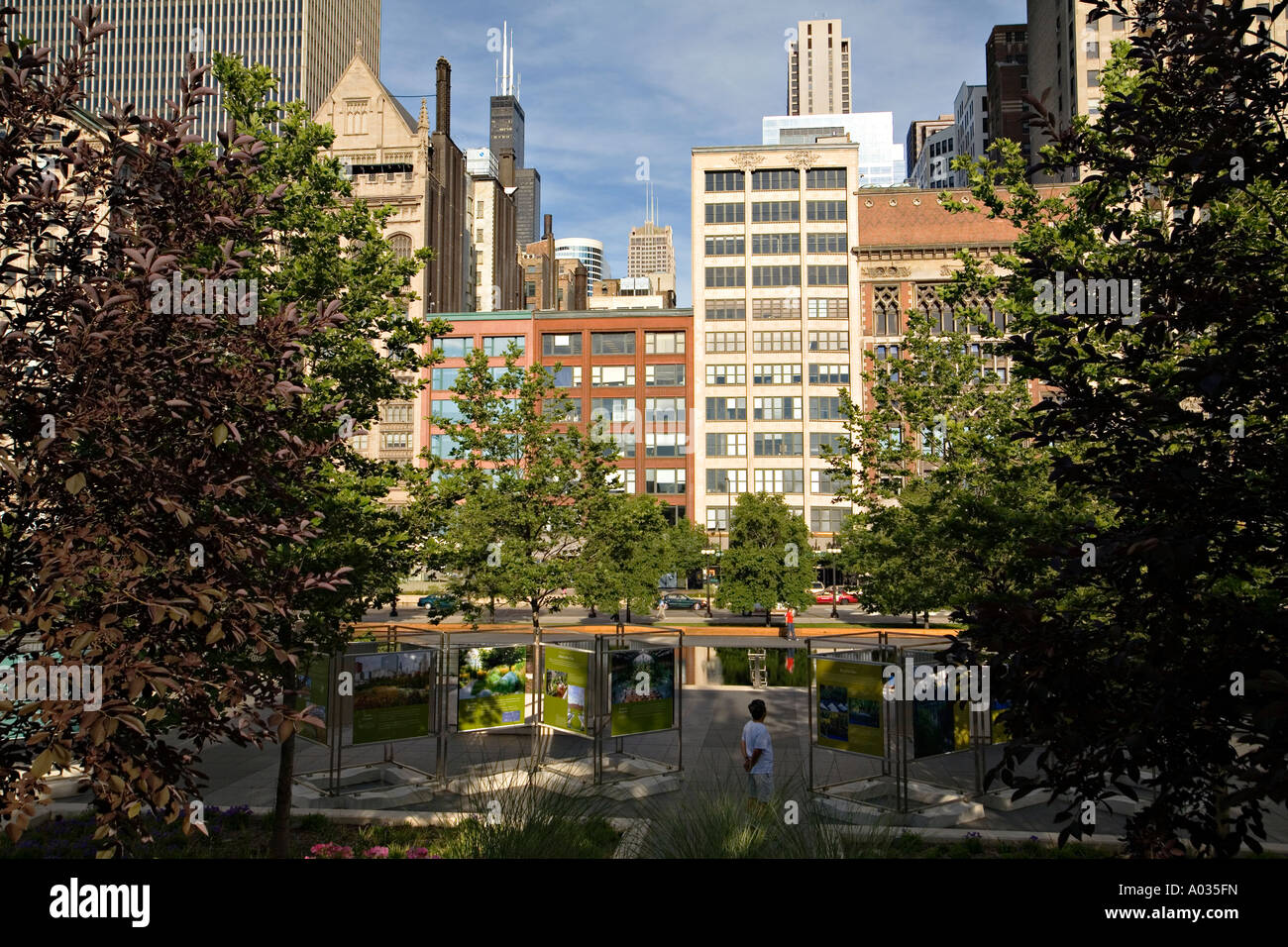ILLINOIS Chicago Outdoor public art display in Millennium Park near ...