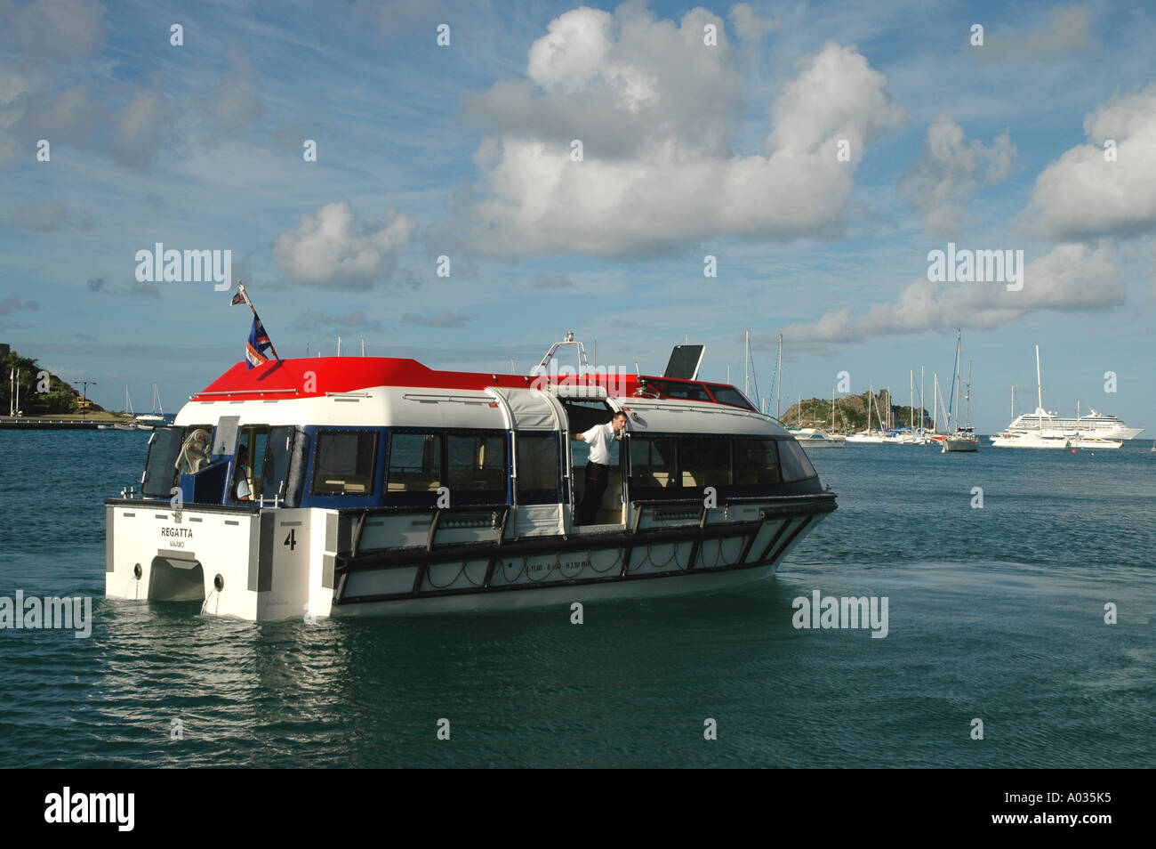 St Barths St Barts Gustavia Harbor cruise ship tender Stock Photo - Alamy
