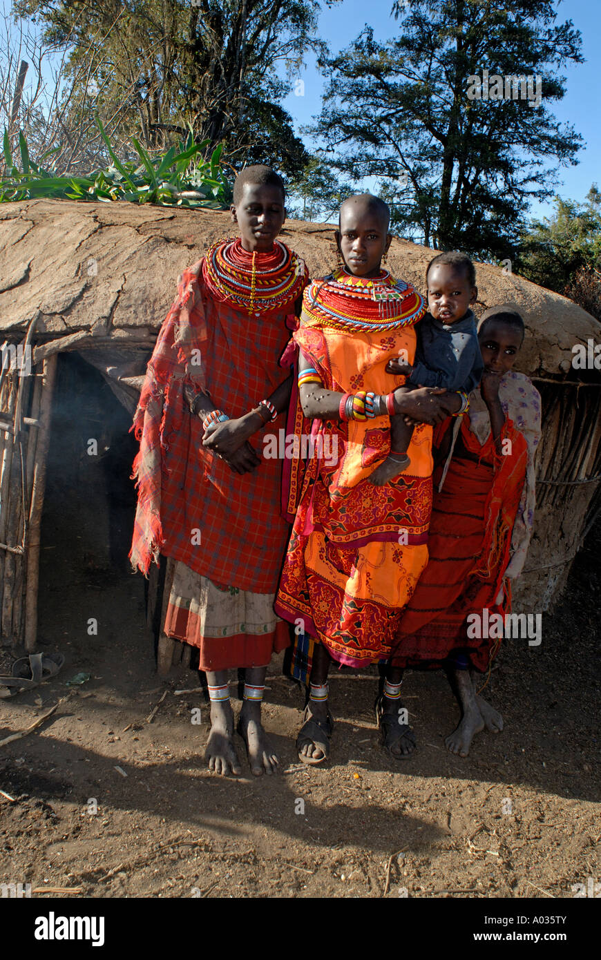 Samburu women in mountain village Nyiru Mountains Northern Kenya Stock ...