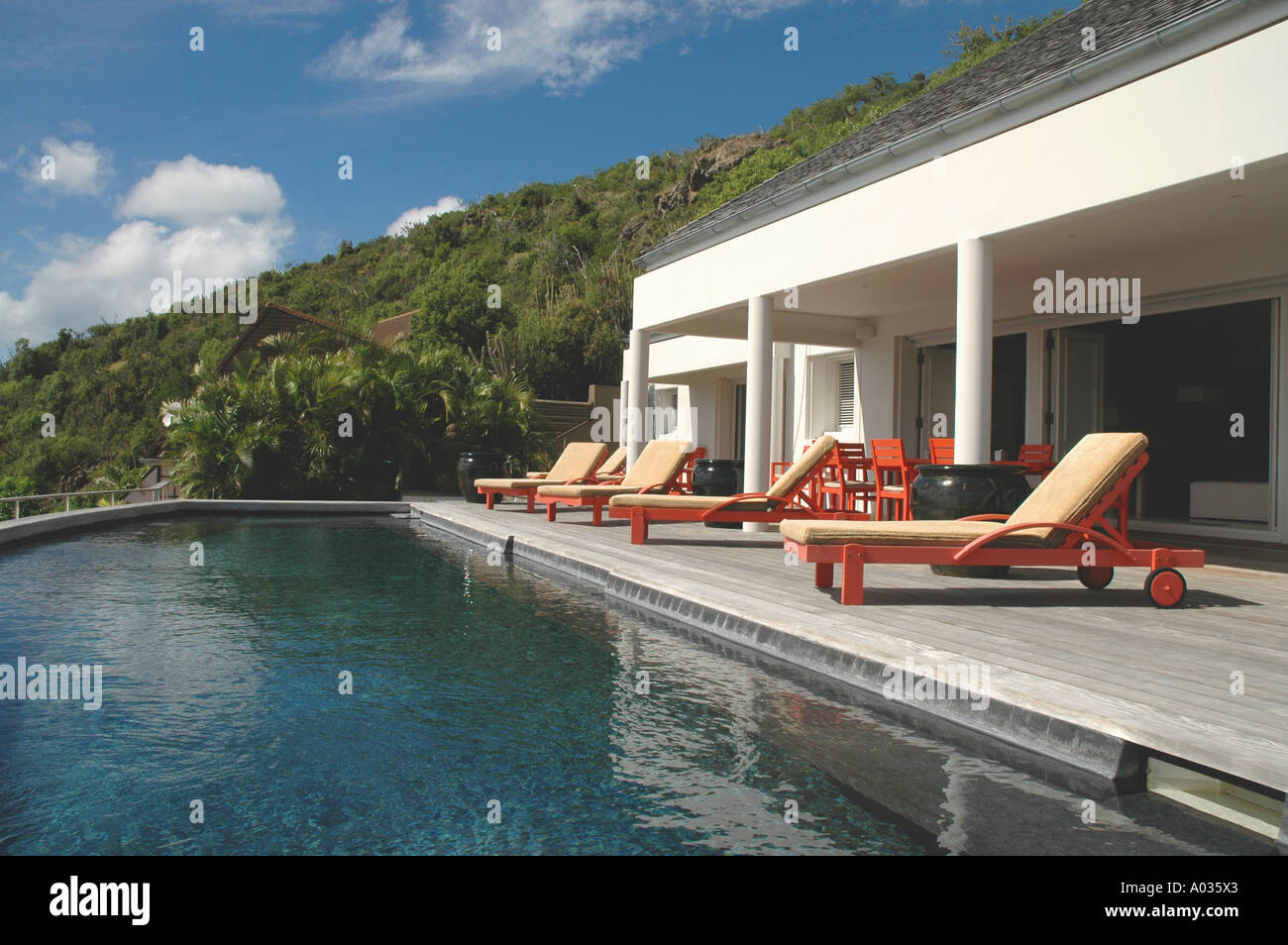 St Barths St Barts Luxury Villa Pool Stock Photo - Alamy