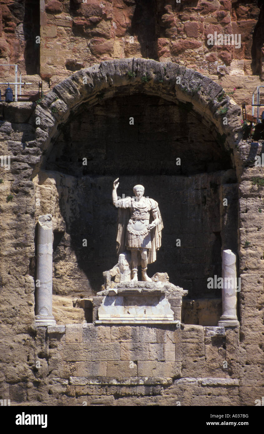 statue of imperator Augustus at the Roman Theatre in Orange in the ...