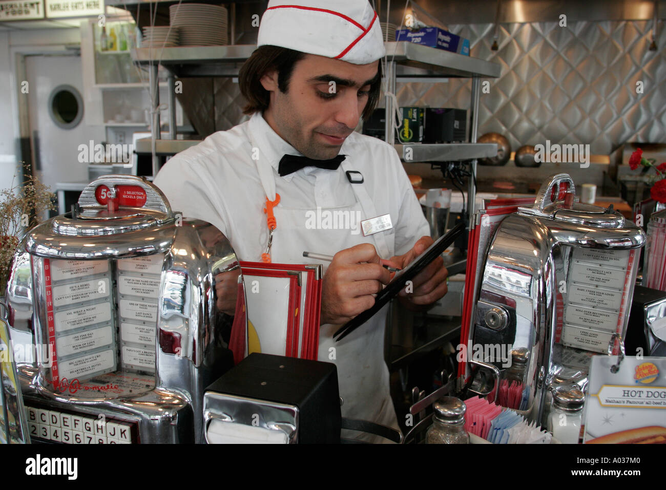 Miami Florida,Coconut Grove,Johnny Rocket's Diner,Hispanic spanish,man ...