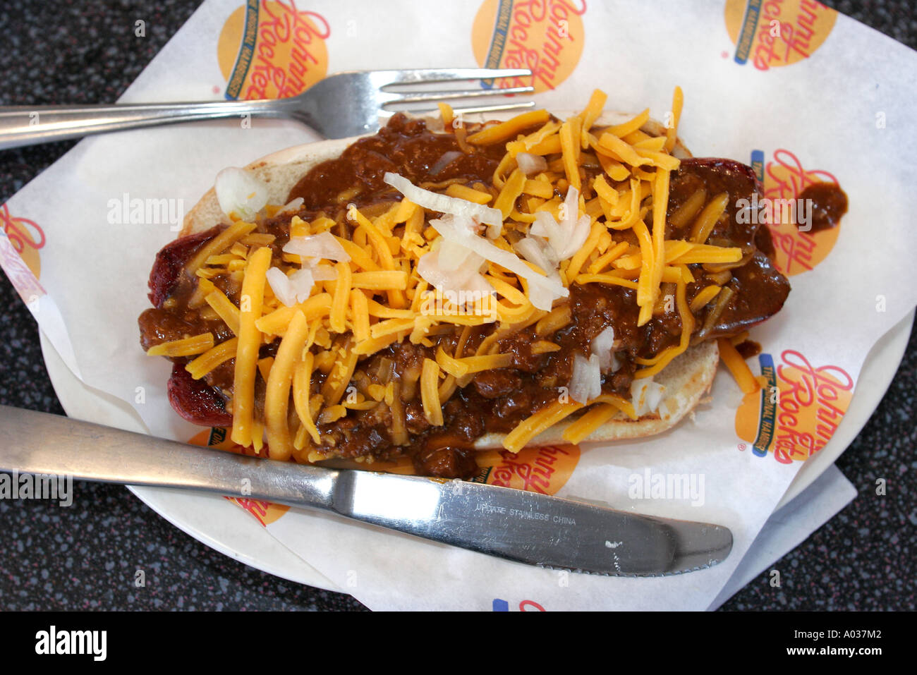 Miami Florida,Coconut Grove,Johnny Rocket's Diner,chili dog dogs,cheese ...