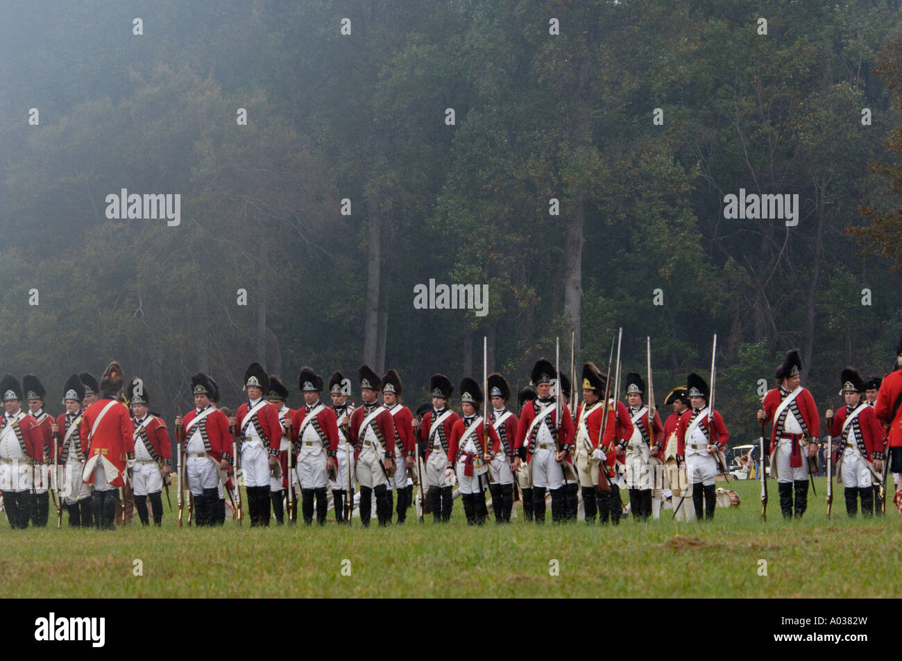 British army takes the field in a reenactment of the surrender at ...