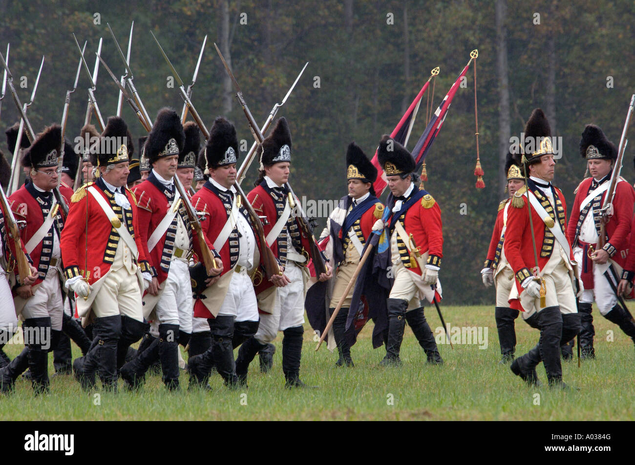 British army takes the field in a reenactment of the surrender at ...