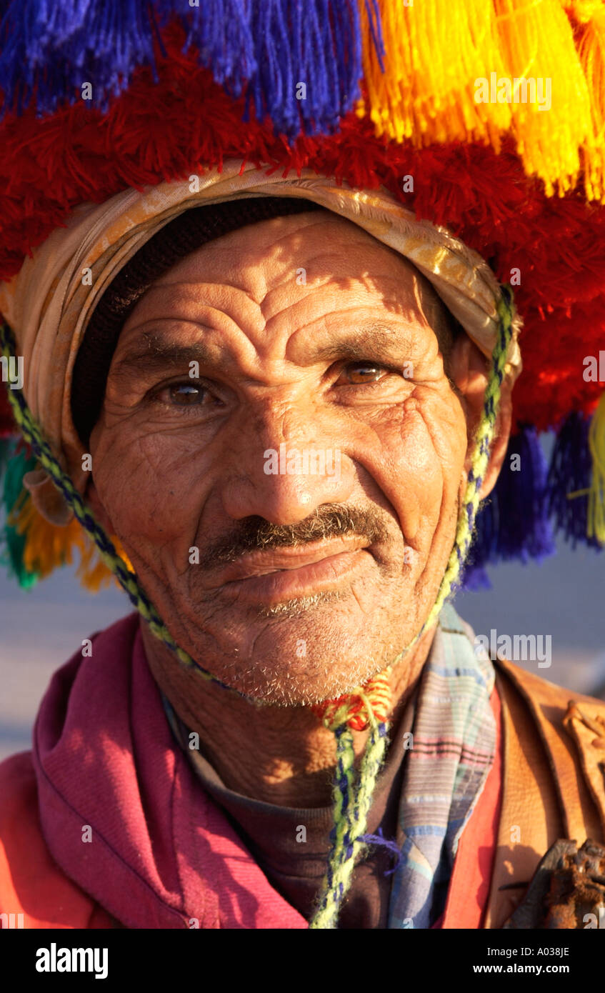 A elderly Moroccan man in traditional clothing is seen in Marrakech ...